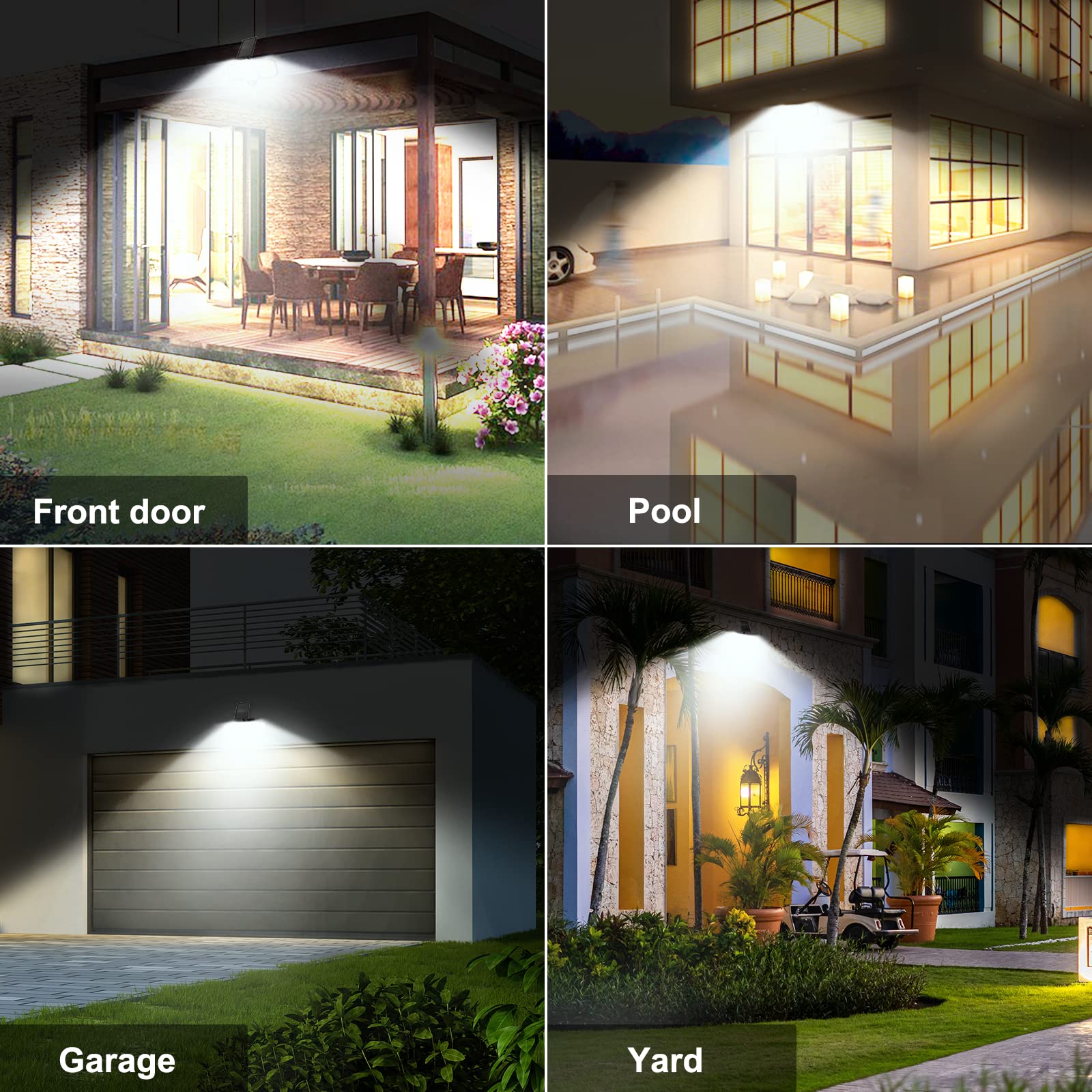 CEOTIS Solar Lights Outdoor, 243 LED 3500LM Motion Sensor Solar Outdoor Lights, IP65 Waterproof 270° Wide Angle Security Flood Lights, Separate Solar Panel Remote 3 Modes Wall Lights (2pack)