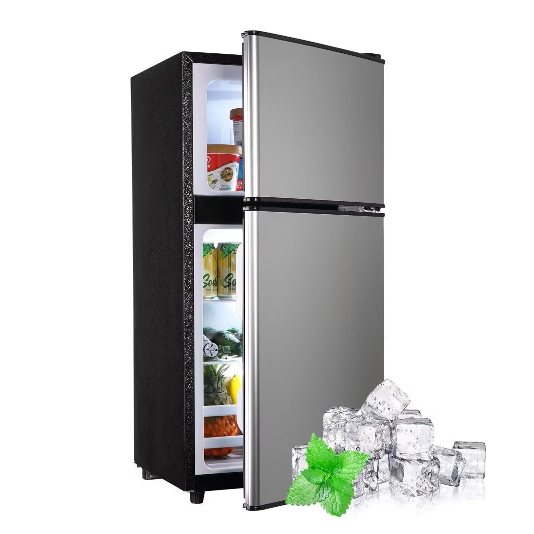 oditton Krib bilng FLS-80-Silver Mini Fridge, Silver