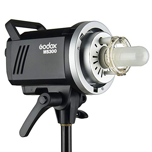Godox MS300 Compact Studio Flash 300W 2.4G Wireless Monolight with 150W Modeling Lamp,Outstanding Power Output Stability,Anti-Preflash,Bowens Mount,5600±200K CCT,0.1~1.8S Recycle Time