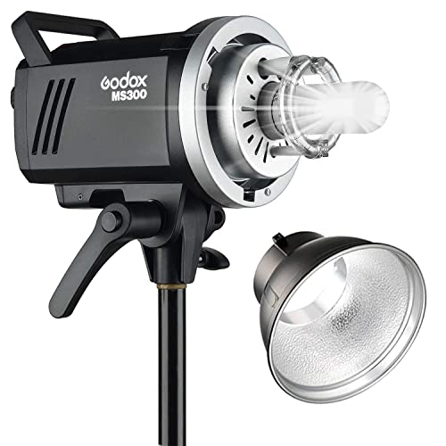 Godox MS300 Compact Studio Flash 300W 2.4G Wireless Monolight with 150W Modeling Lamp,Outstanding Power Output Stability,Anti-Preflash,Bowens Mount,5600±200K CCT,0.1~1.8S Recycle Time