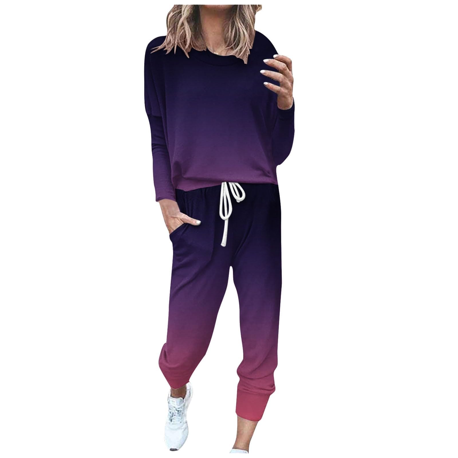 JMMSlmax Sweatsuit for Women 2 Piece Set Women's Casual Outfit Long Sleeve Crewneck Pullover Tops and Long Pants Tracksuit