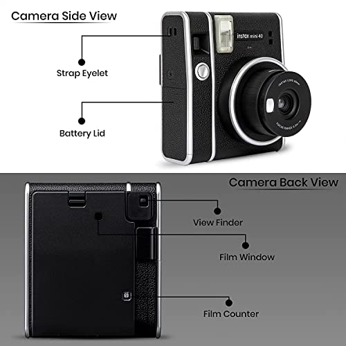 Fujifilm Instax Mini 40 Instant Film Camera with Twin Film Pack (20 Exposures) Bundle (2 Items)