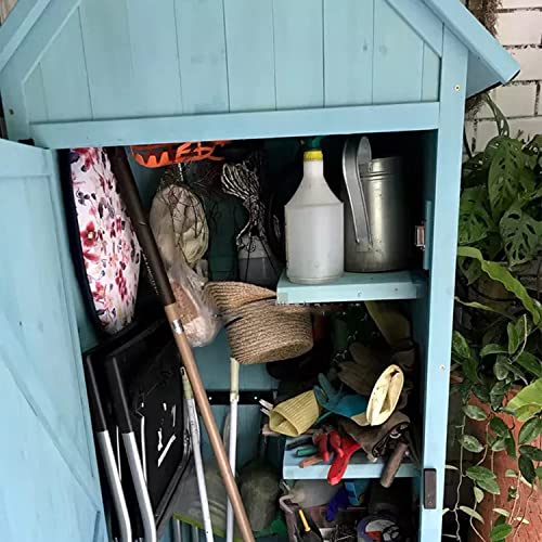 DACUN Safety Certification Outdoor Storage Shed, Garden Cabinet Organizer w/3 Shelves, Patio Waterproof Tool Shed, for Backyard, Lawn, Indoor