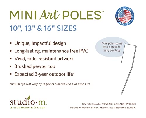 Studio M Be Kind 13" Mini Art Pole Small Decorative Indoor/Outdoor Garden Post, Great Gift, Stake Included for Easy Installation, No Digging Necessary - Made in The USA