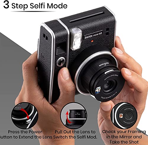 Fujifilm Instax Mini 40 Instant Film Camera with Twin Film Pack (20 Exposures) Bundle (2 Items)