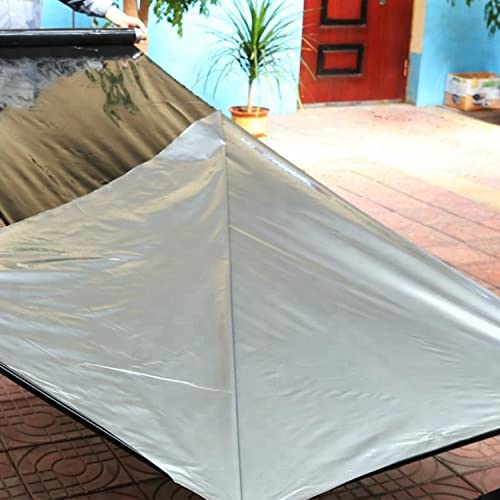 HFS(R) 1 Mil LLDPE Silver Black Metallic Plastic Mulch Plastic Film for Fruits, Vegetables, Crops, Greenhouse, Garden (4FTX50FT)