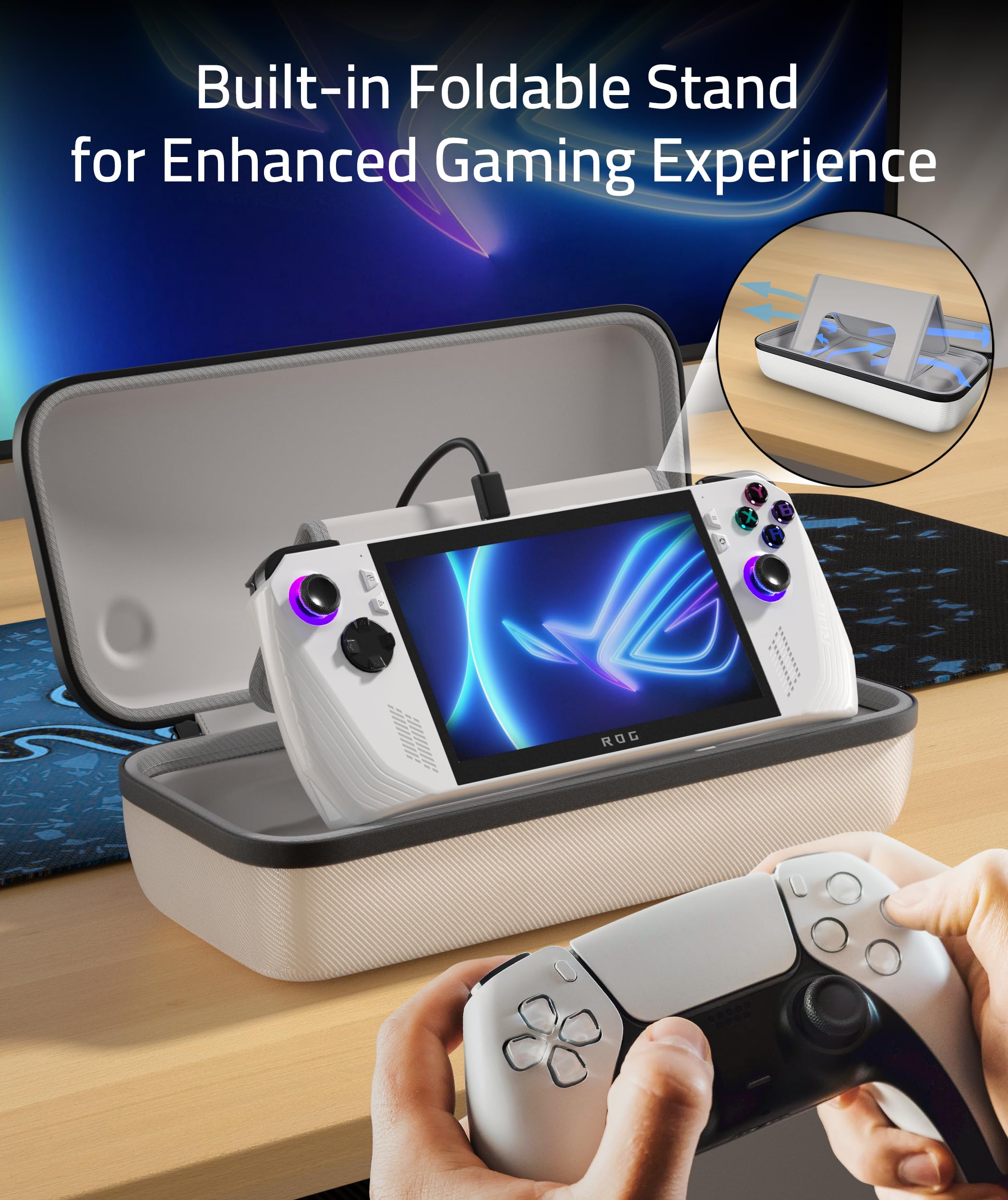Syntech Hard Carrying Case and Mini Dock Station Compatible with ASUS ROG Ally Console and Accessories.