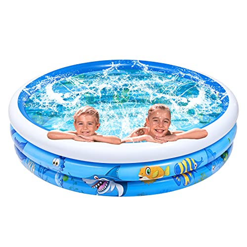 TOYANDONA Inflatable Kiddie Pool, Kids Outdoor Water Pool Inflatable Swimming Pool Summer Wading Pool for Kids Backyard Garden Indoor Ball Pit Pool (150x35cm)