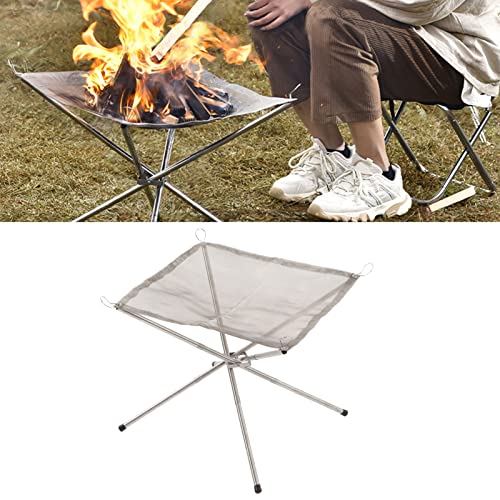 iFCOW Foldable Camping Fire Pit, Portable Folding Firepit Camping Fire Pit with Storage Case for Camping Backyard Garden