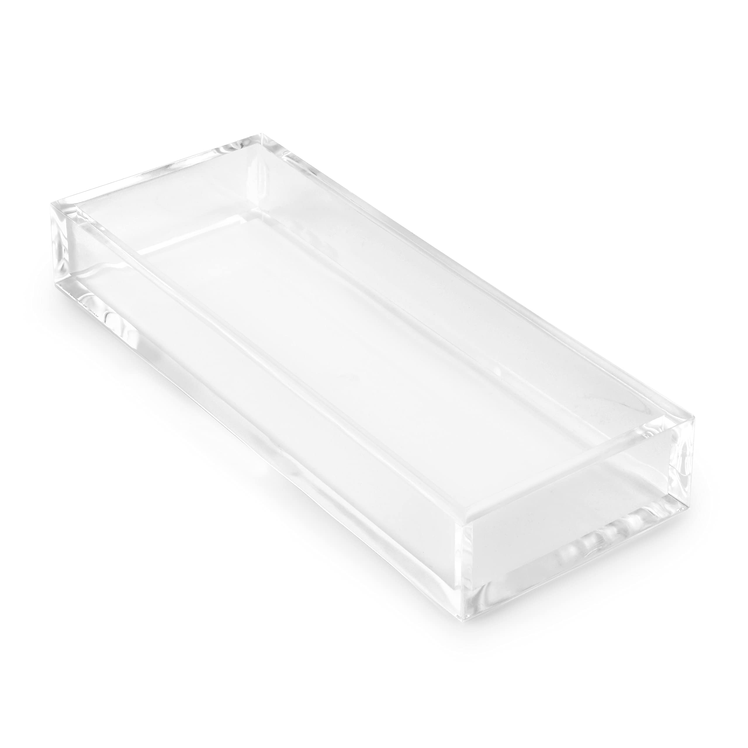 Huang Acrylic Clear Hand Towel Tray 11"x4" (10.5"x3.5" Internal) | for Bathrooms, Kitchens, Hosting, Picnics, Parties | Long Lasting Premium Acrylic Construction