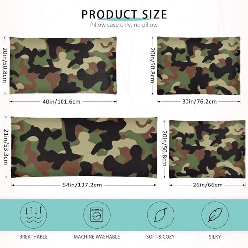 ALAZA Green Camo Woodland Camouflage Plush Pillow Cases Standard Size Pillow Cover Soft & Warm Zippered Bed Pillowcase, 20 x 26 inch
