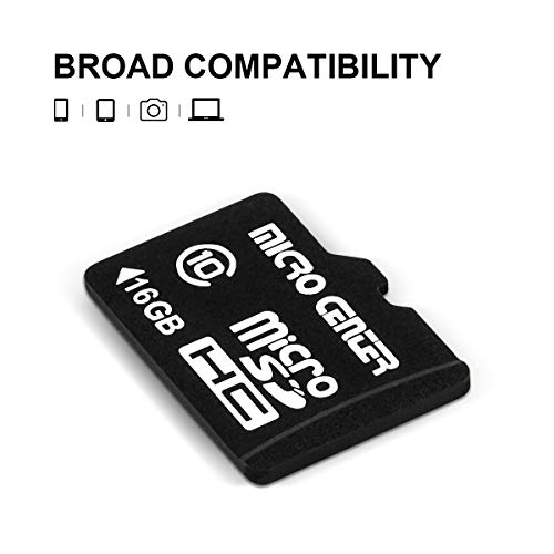 Micro Center 16GB Class 10 Micro SDHC Flash Memory Card with Adapter for Mobile Device Storage Phone, Tablet, Drone & Full HD Video Recording - 80MB/s UHS-I, C10, U1 (5 Pack)