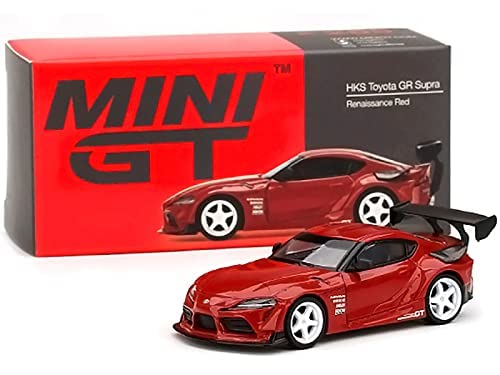 TRUE SCALE miniatures GR Supra HKS Renaissance Red w/Carbon Accents & White Wheels Limited Edition to 3000 Pieces 1/64 Diecast Model Car by True Scale Miniatures MGT00265