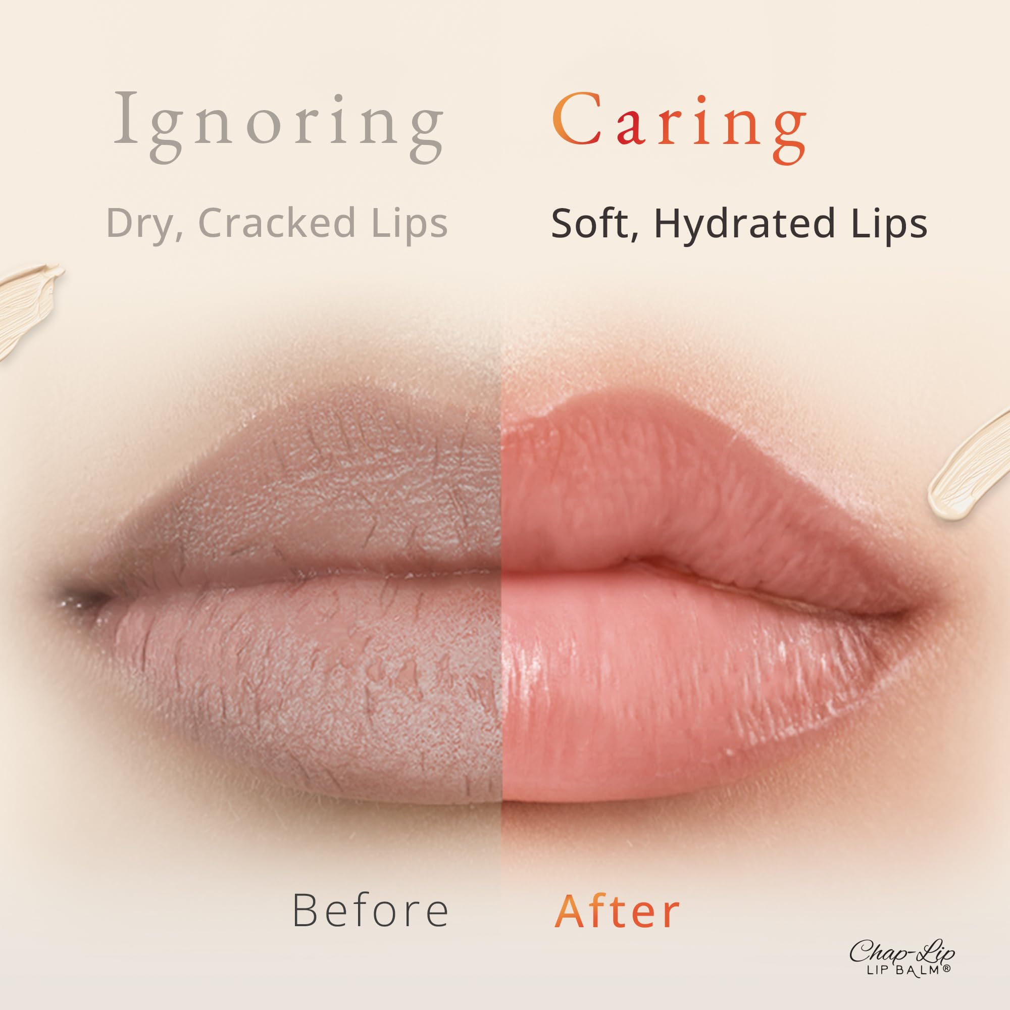 CHAP-LIP Lip Balm Lip Butter with Fruit Flavors, Cocoa Butter, Coconut Oil Moisturizing Vitamin E & Total Hydration Treatment & Soothing Lip Therapy 60 Ct. Made in USA