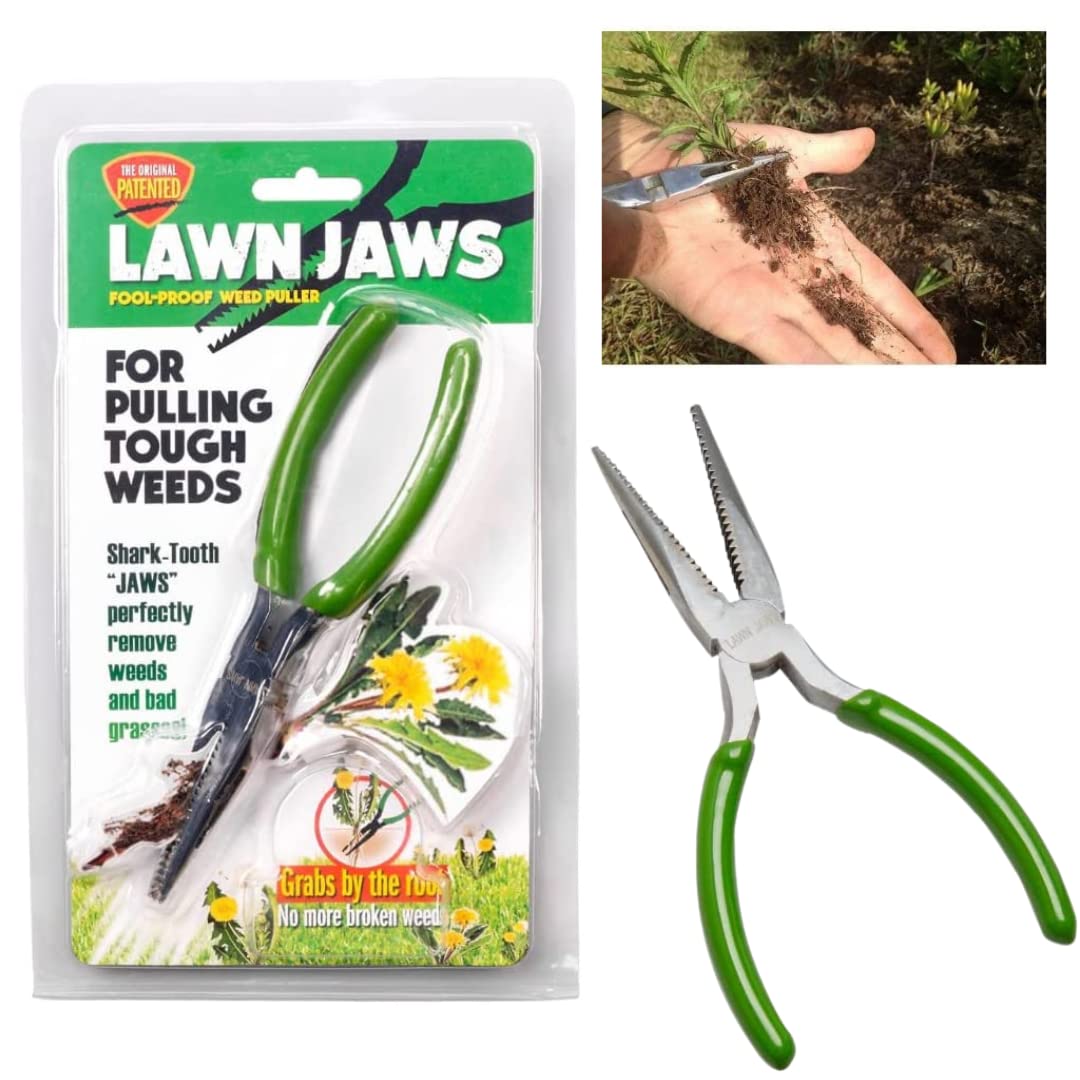 Lawn Jaws The Original Sharktooth Weed Puller Remover Weeding & Gardening Tool Weeder - Pull from The Root Easily!- Great Gardening