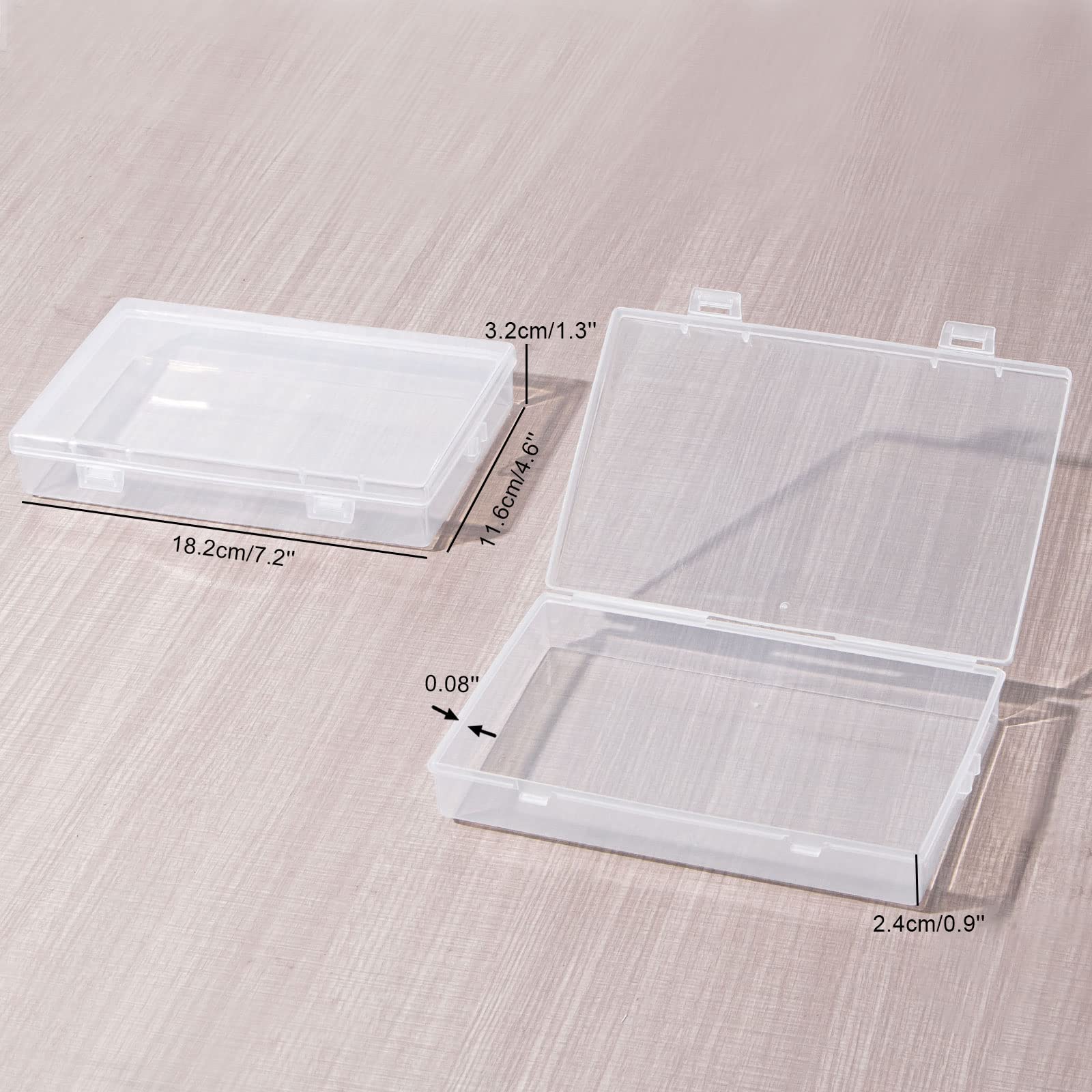 Ganydet 6 Packs Small Plastic Containers, Rectangular Plastic Box, Small Plastic Boxes with Lid, Craft Containers for Craft Supplies and Little Bits, 7.2'' × 4.6'' × 1.3''