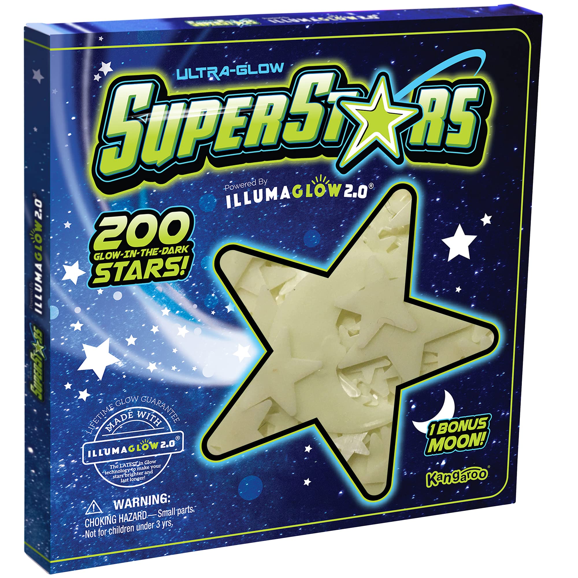 Glow in The Dark Stars; 200 Count w/ Bonus Moon, Includes Installation Putty for All of Your Glow in The Dark Stars for Ceiling, Stocking Stuffers for Kids, Baby Nursery