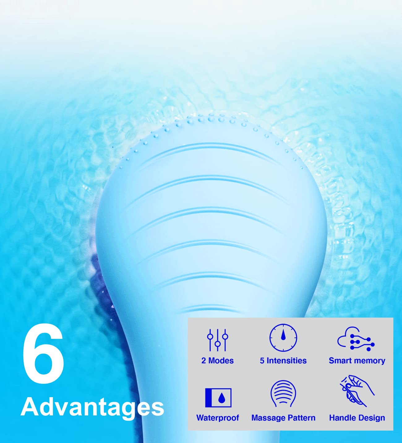Sonic Face Scrubber, Waterproof Face wash Brush for Men & Women, Rechargeable Face Brushes for Cleansing and Exfoliating, Electric Facial Cleanser Brush - Mint