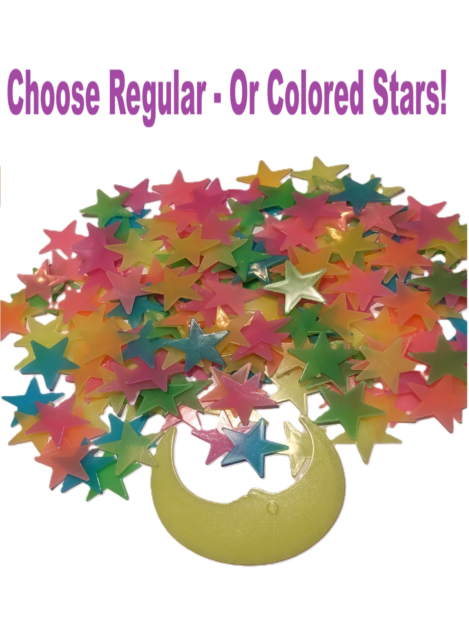 Glow in The Dark Stars; 200 Count w/ Bonus Moon, Includes Installation Putty for All of Your Glow in The Dark Stars for Ceiling, Stocking Stuffers for Kids, Baby Nursery