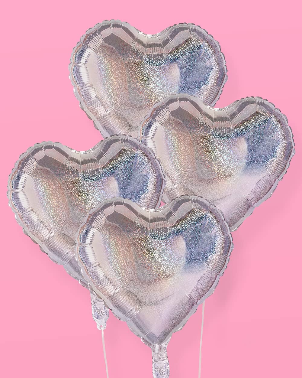 xo, Fetti Iridescent Heart Foil Balloon Pack - 4 pack | Birthday Party Supplies, Bachelorette Party Decorations, Last Disco, Bday Balloon Arch, Vday