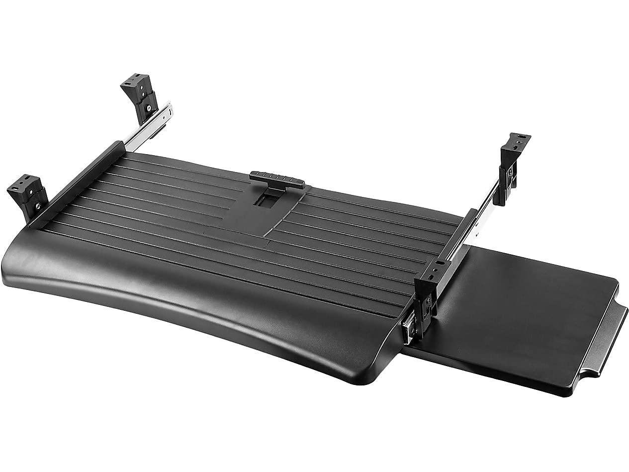 Mount-It! Keyboard Drawer Under Desk with Mouse Platform, Easy-Glide Sliding Under-Counter Computer Keyboard Tray 21 inch Wide