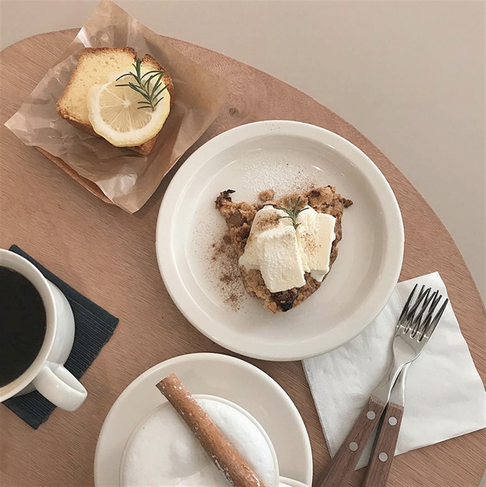 EERINESS Dinner Plates Set Fruit Tray Dessert Plate Plain White Dinner Plate Restaurant Kitchen Regular Dinner Plate Compact Disc Coffee Shop Dessert Flat Plate Kitchen Salad Bowl (Color : Large)
