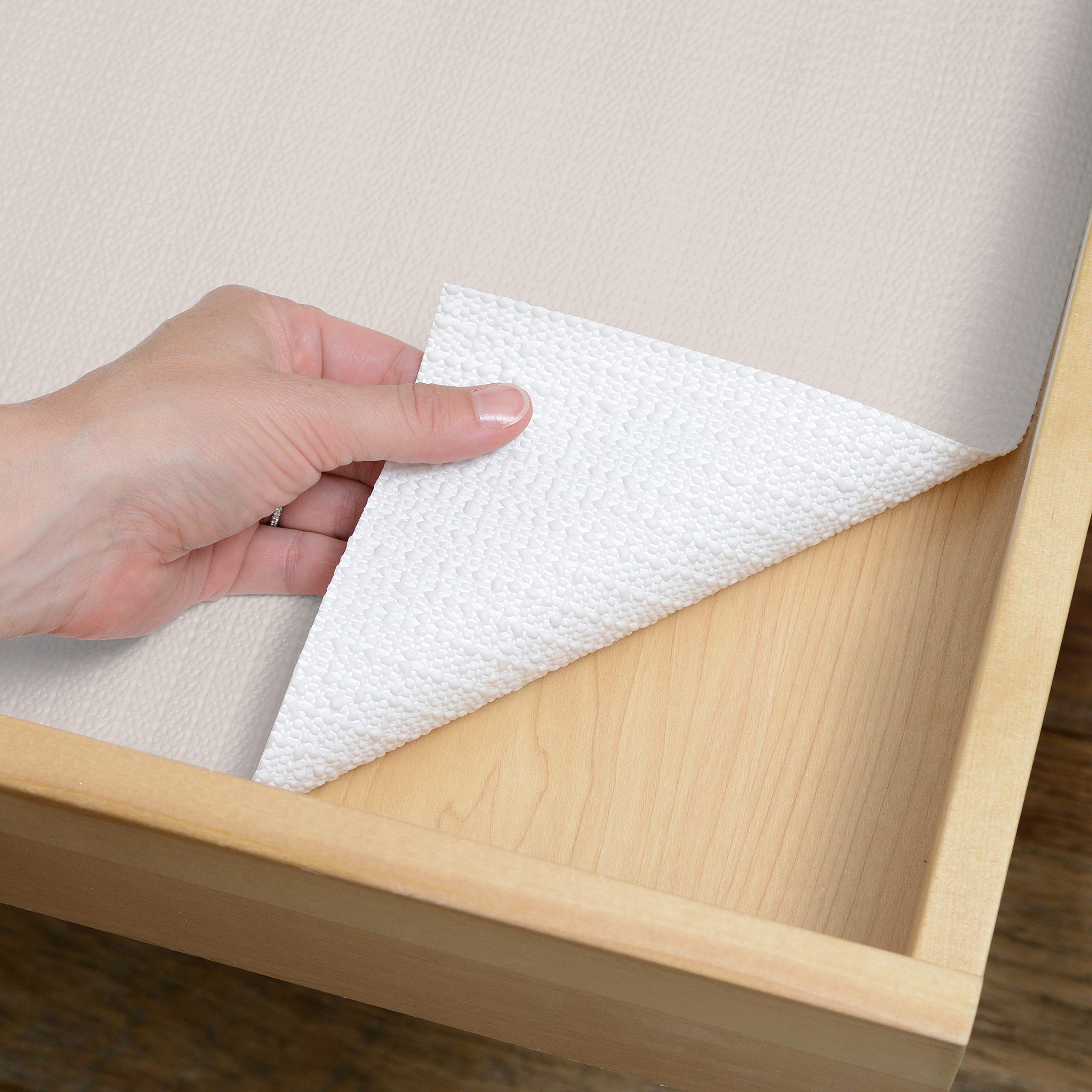 Con-Tact Brand Grip Prints Durable Adhesive Non-Slip Shelf and Drawer Liner, 18" x 4', Almond Stone