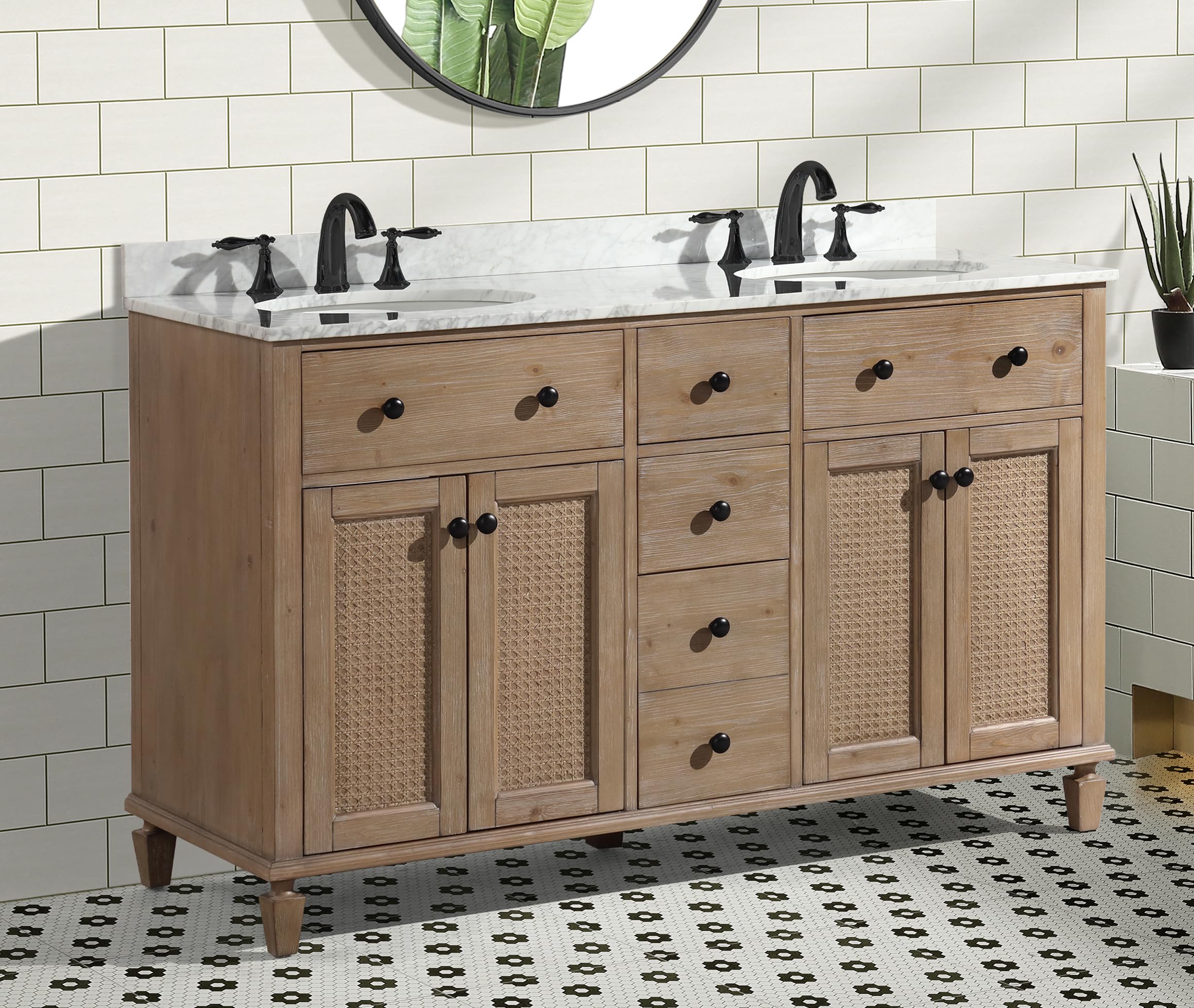 Ari Kitchen & Bath Annie 55" Bathroom Vanity Weathered Fir