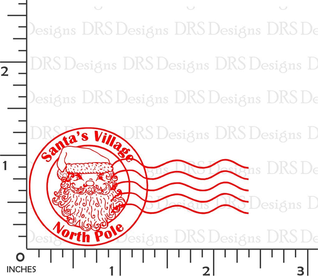 North Pole Santa Postmark Rubber Stamp Set w/Ink Pad