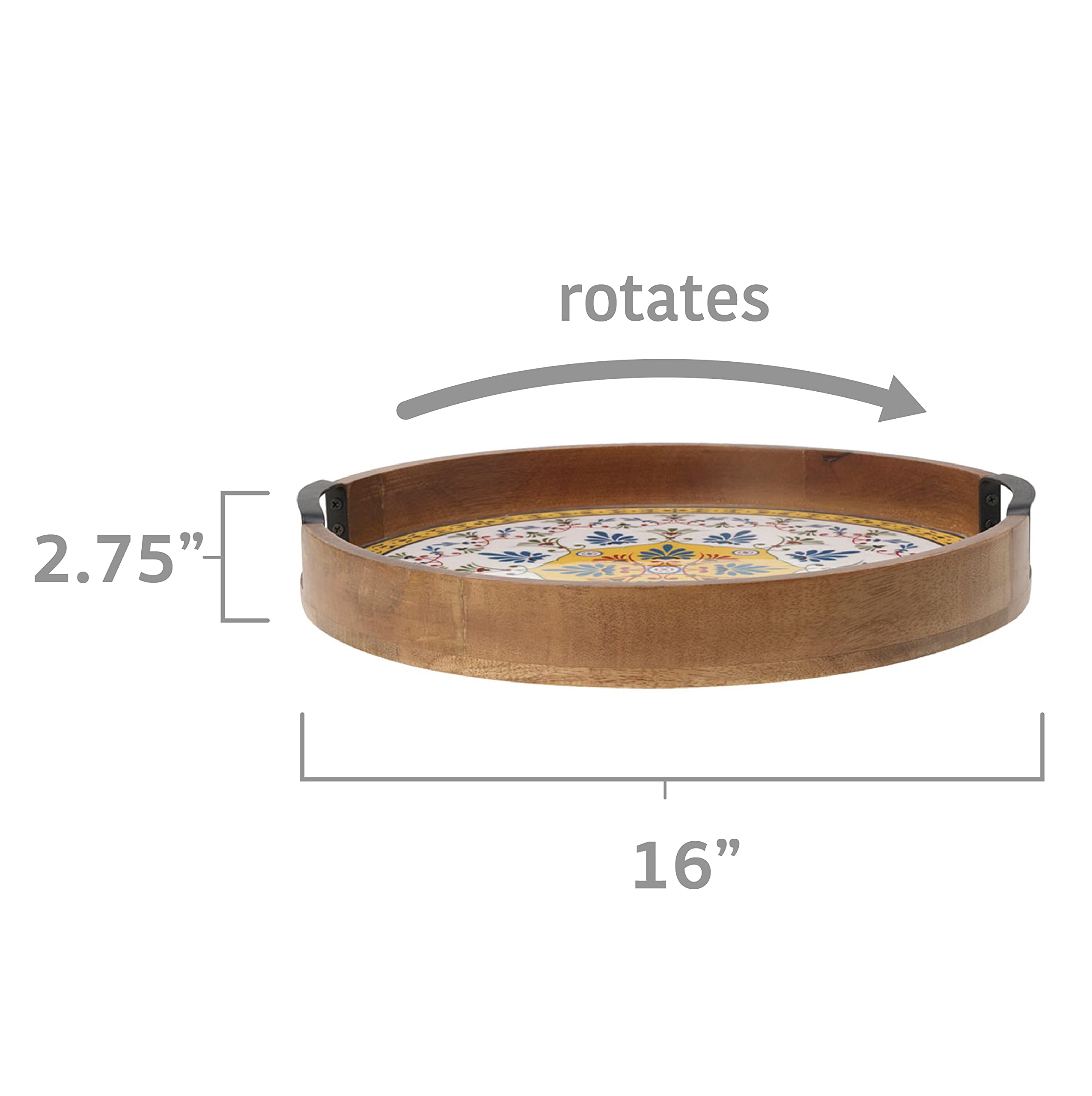 Gourmet Basics by Mikasa Vella Lazy Susan Serving Tray, 16-Inch