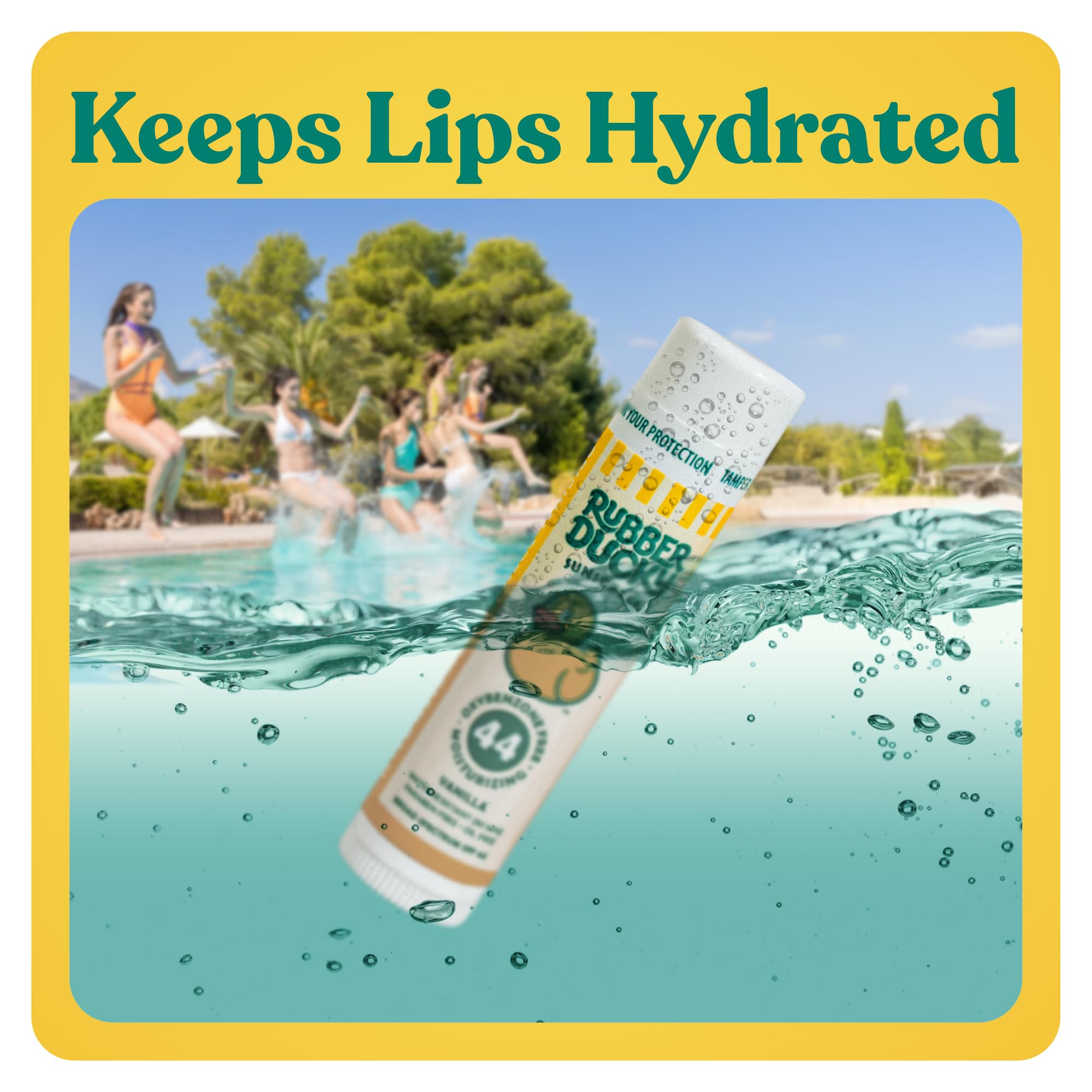Rubber Ducky - SPF 44 Lip Balm - Moisturizing Vitamin E Sunscreen For Lips - All Season Broad Spectrum UV Protection - Waterproof 80 Minutes - NO-OX Protectant - Clear - Vanilla - 3 Pack
