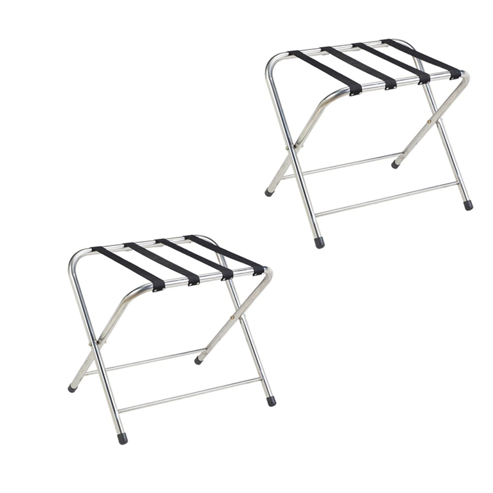 GUODDM Suitcase Stand for Guest Room - Luggage Rack, Stainless Steel Luggage Holder, Luggage Shelf Organizer Shoe Shelf, Luggage Storage Shelf for Hotel Home Guest Room (Size : 2pcs)
