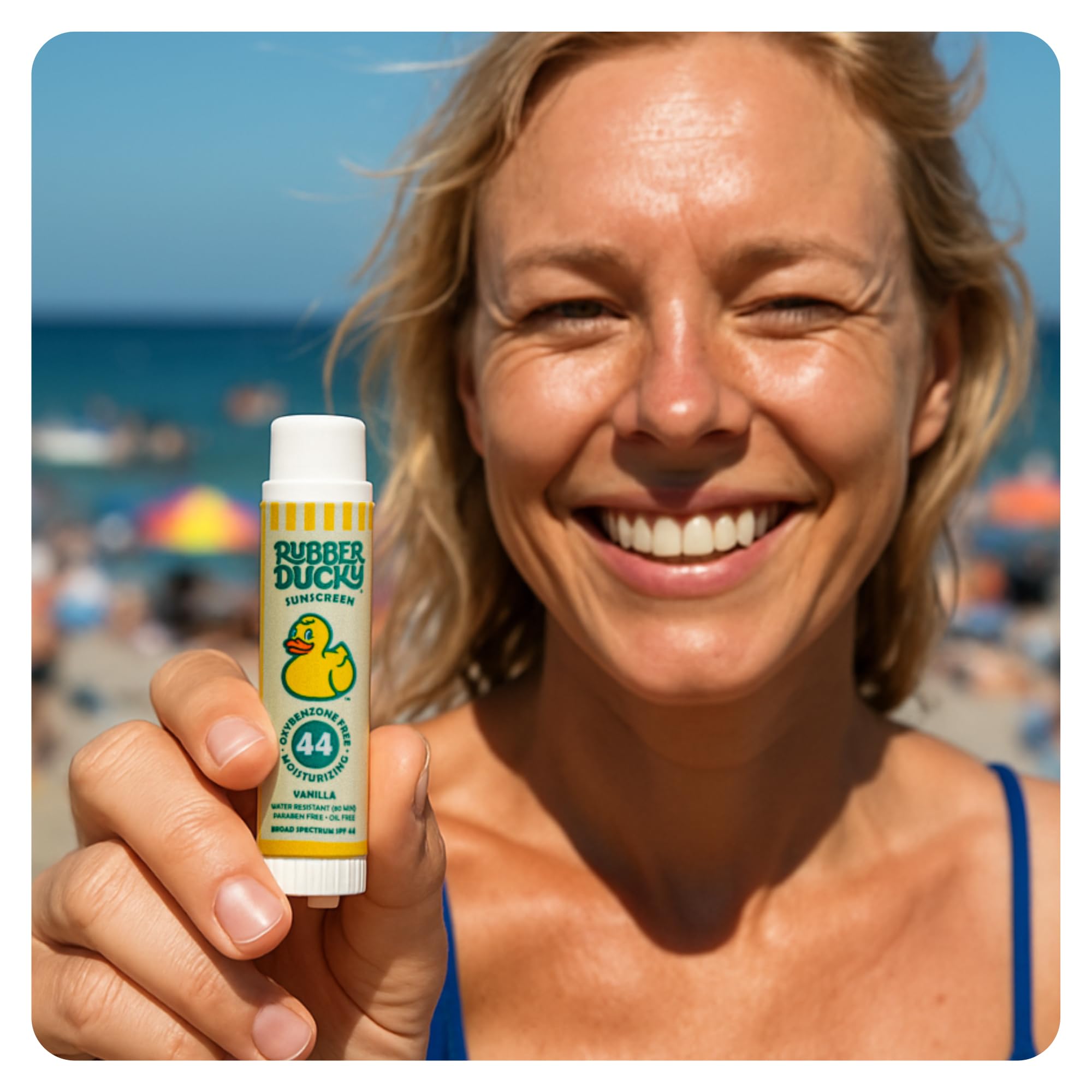 Rubber Ducky - SPF 44 Lip Balm - Moisturizing Vitamin E Sunscreen For Lips - All Season Broad Spectrum UV Protection - Waterproof 80 Minutes - NO-OX Protectant - Clear - Vanilla - 3 Pack