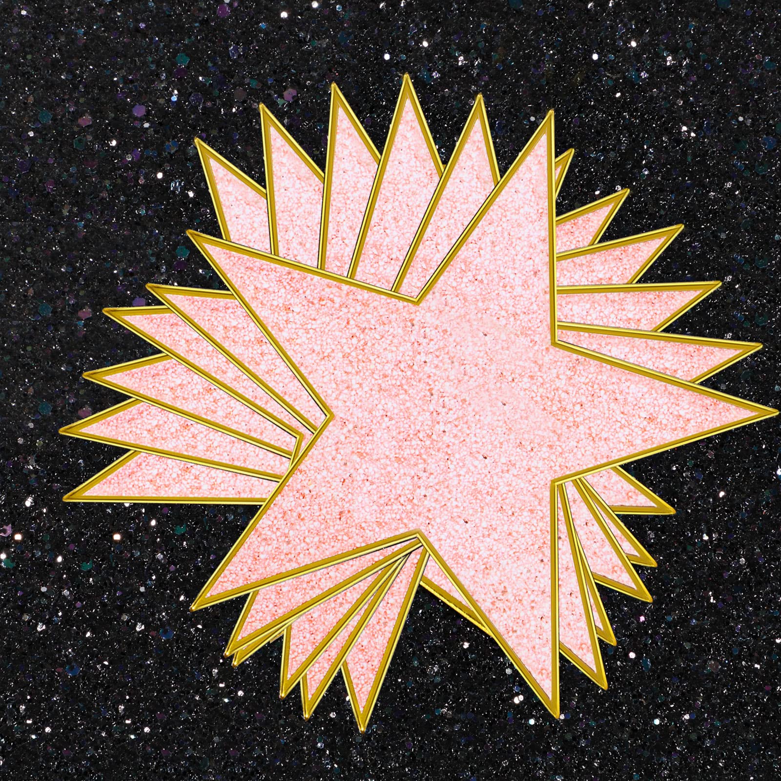 6 Inch Mini Star Paper Cutouts, Complete with Glitter Cardboard Stars and Twinkling Stars for Party Classroom Table DIY Decoration (24)