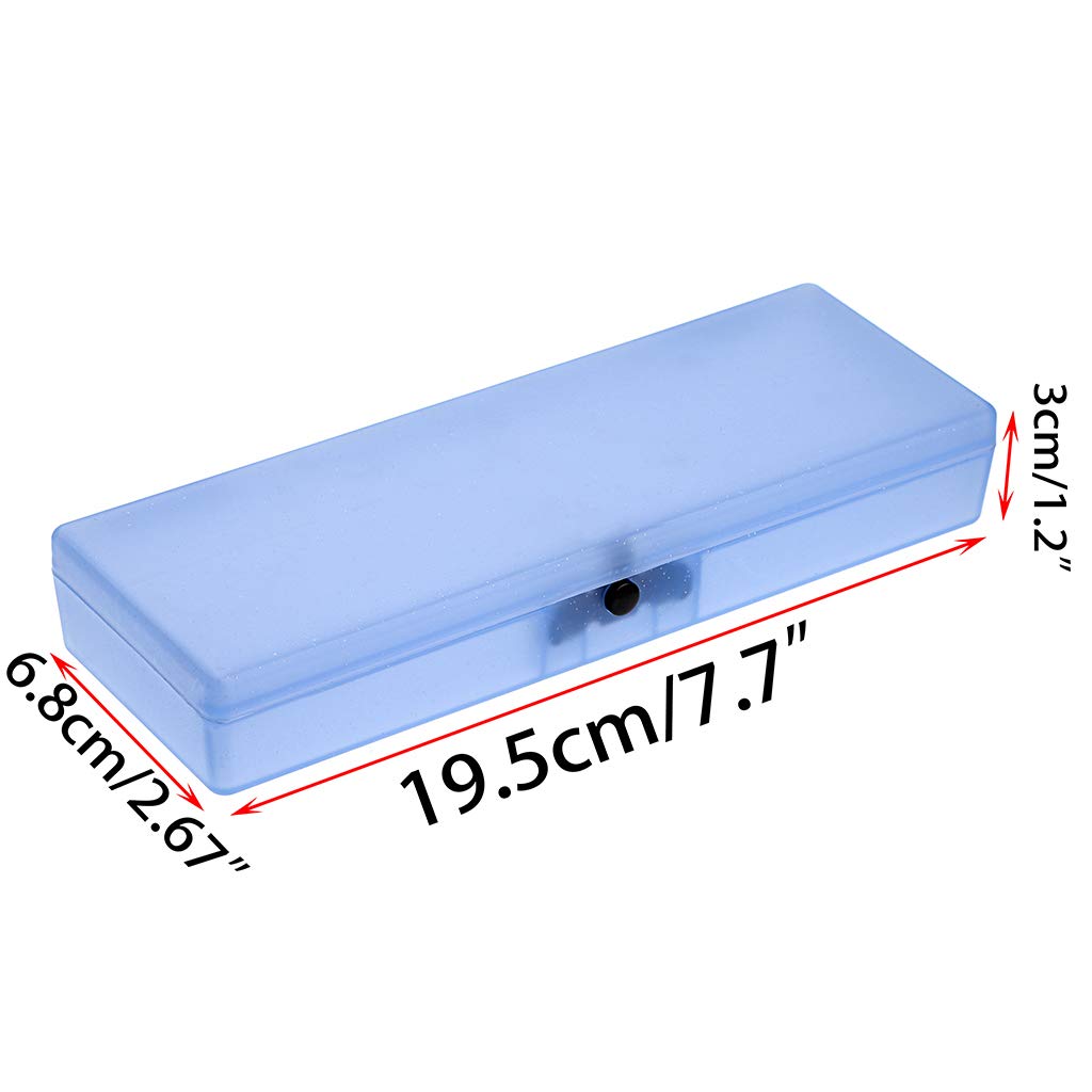 BTSKY 5 Pack Colorful Plastic Pencil Box Sketch Pencil Case Plastic Stationery Case with Snap Closure for Pencils, Pens, Drill Bits, Office Supplies