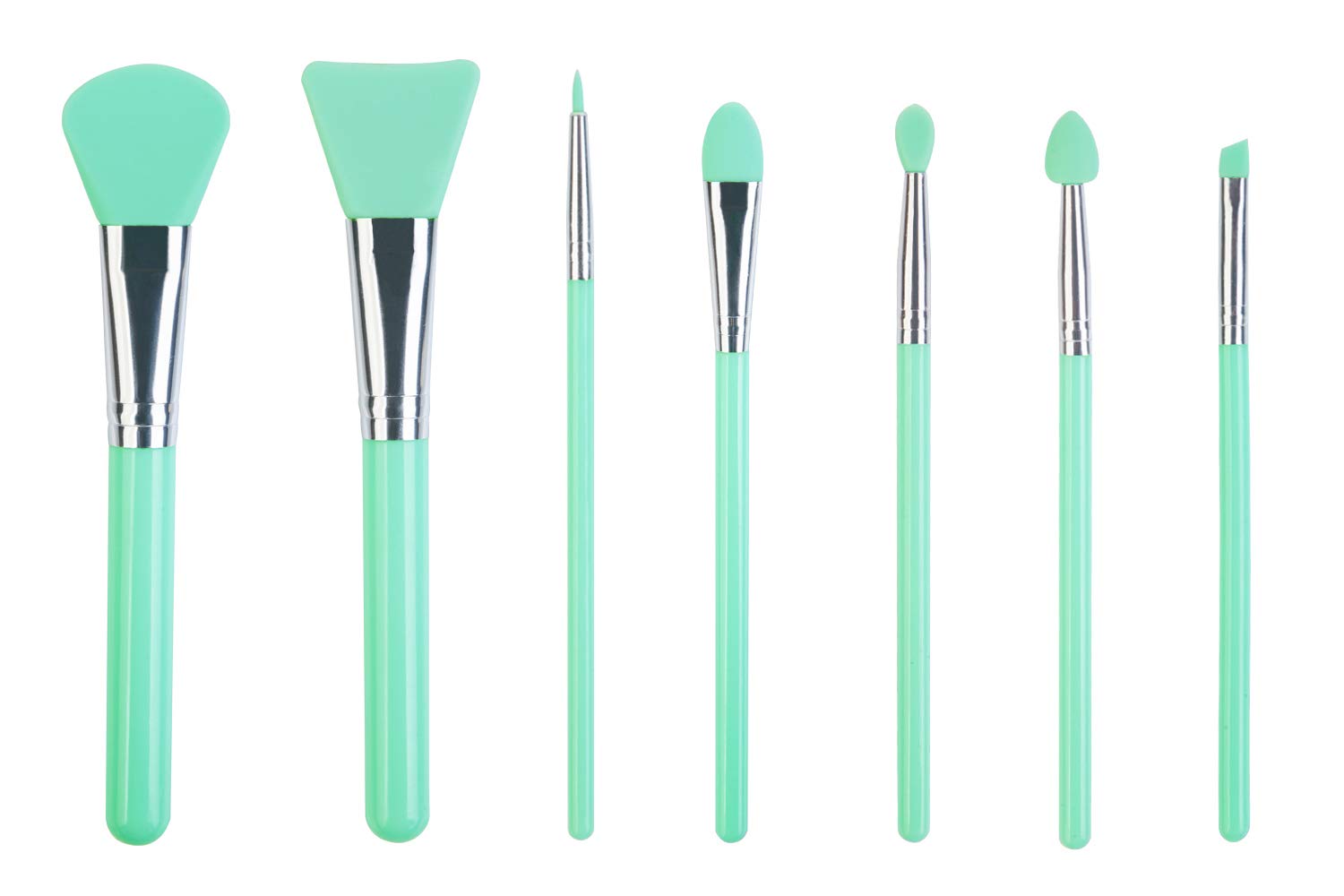 LORMAY 7 Pcs Silicone Brush applicator kit for UV Resin Epoxy Art Crafting and Cream Makeup Products (Mint Green)