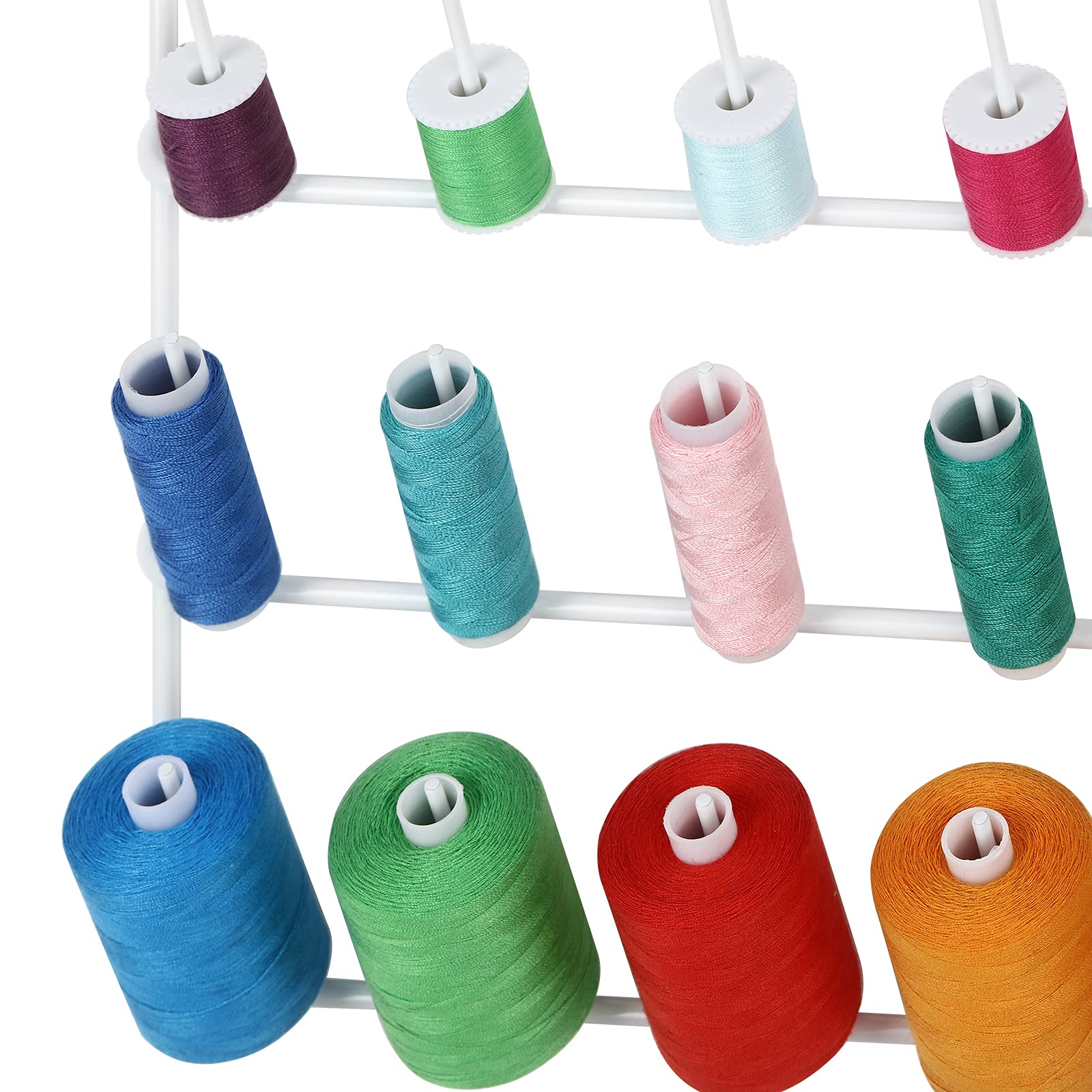 4 Pack Sewing & Embroidery Thread Rack Wall-Mounted Thread Holder Metal Sewing Organizer with Hanging Tools, Large Thread Organizer, 32-Spool