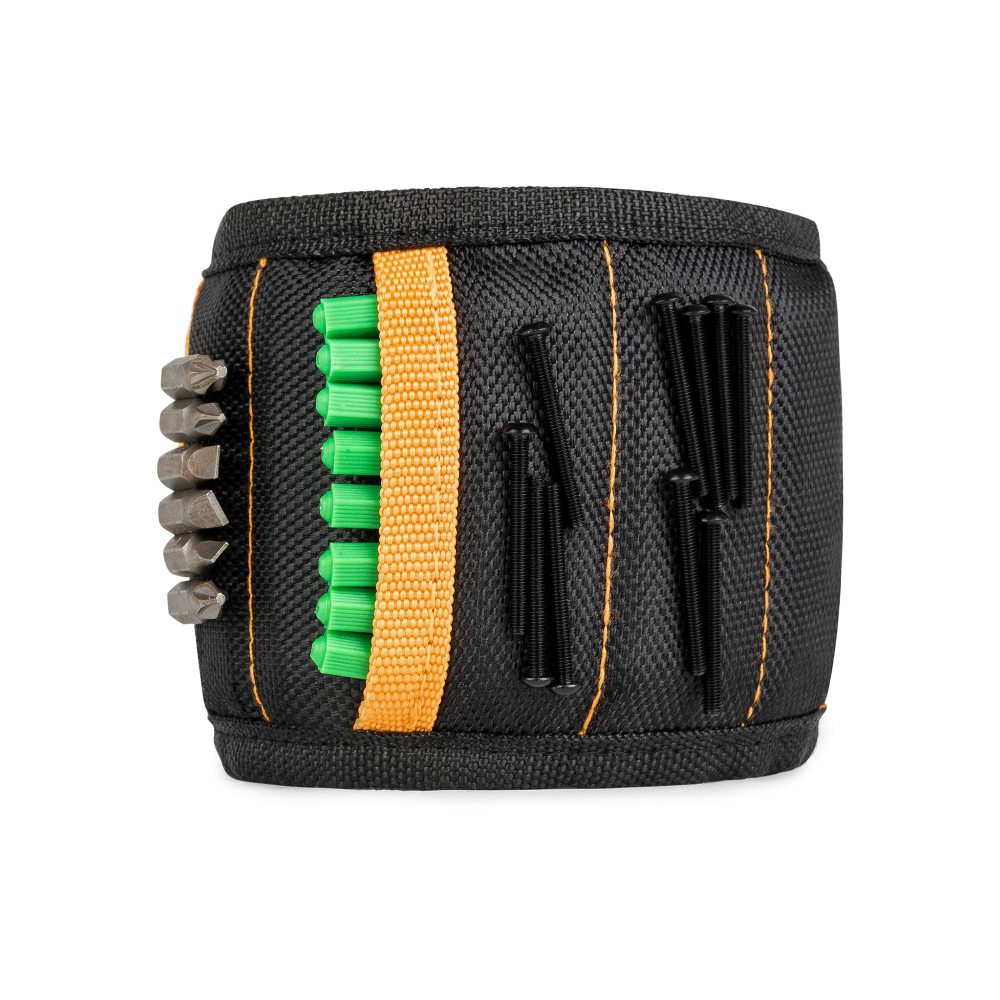 Magnetic Wristband with 15 Strong Magnets for Holding Screws, Nails, Drill Bits - Best Tool Organizers and Gift for Men, DIY Handyman, Father/Dad, Husband, Boyfriend, Women