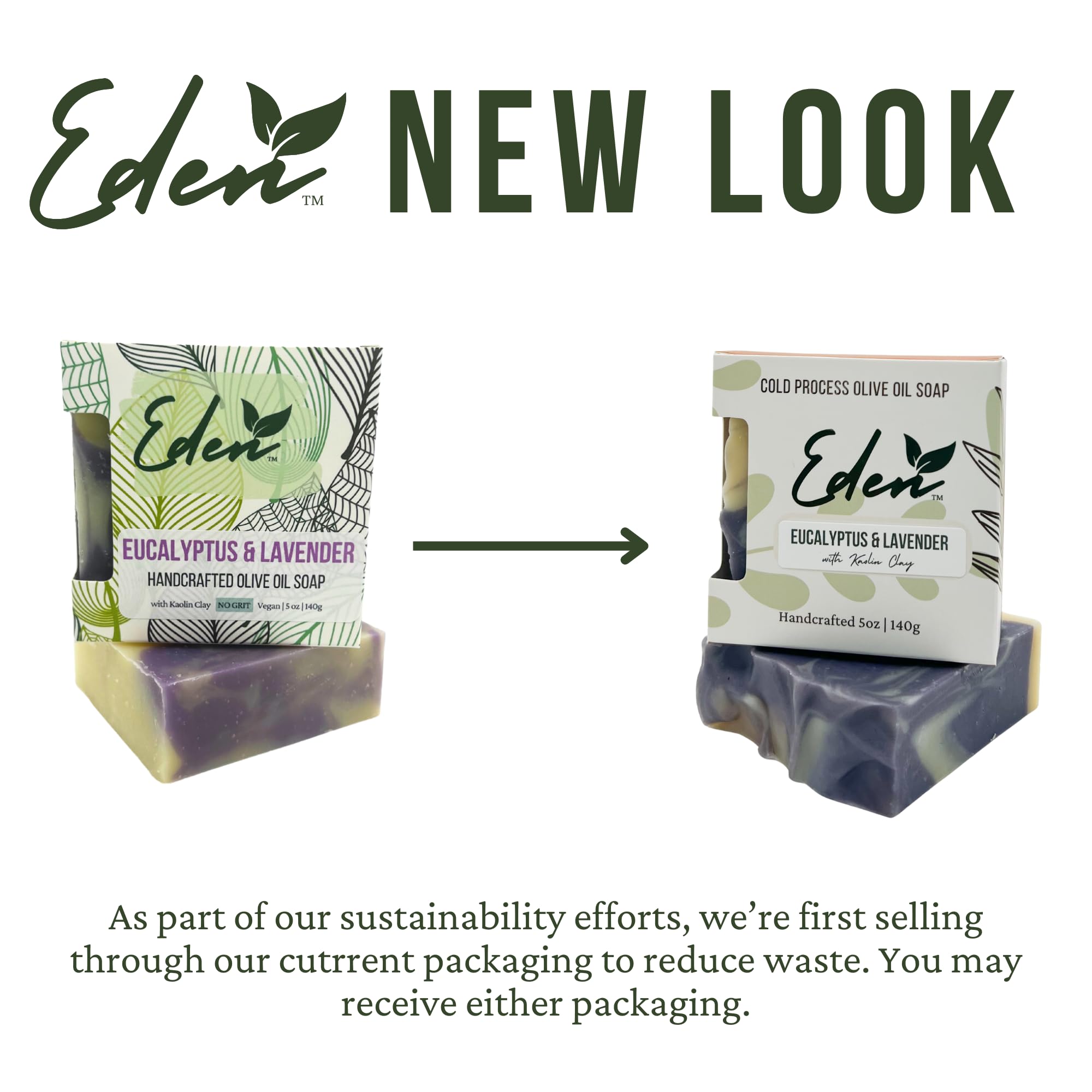 EDEN Daily Essentials - Men’s Soap - Natural Soap Bar - Mint Eucalyptus Hair & Body Soap Bar with Kaolin Clay and Peppermint Essential Oil - Masculine Scent - Made with Pure Essential Oils - Shampoo Bar - Olive Oil Soap - Shea Butter Soap - Handmade Soap