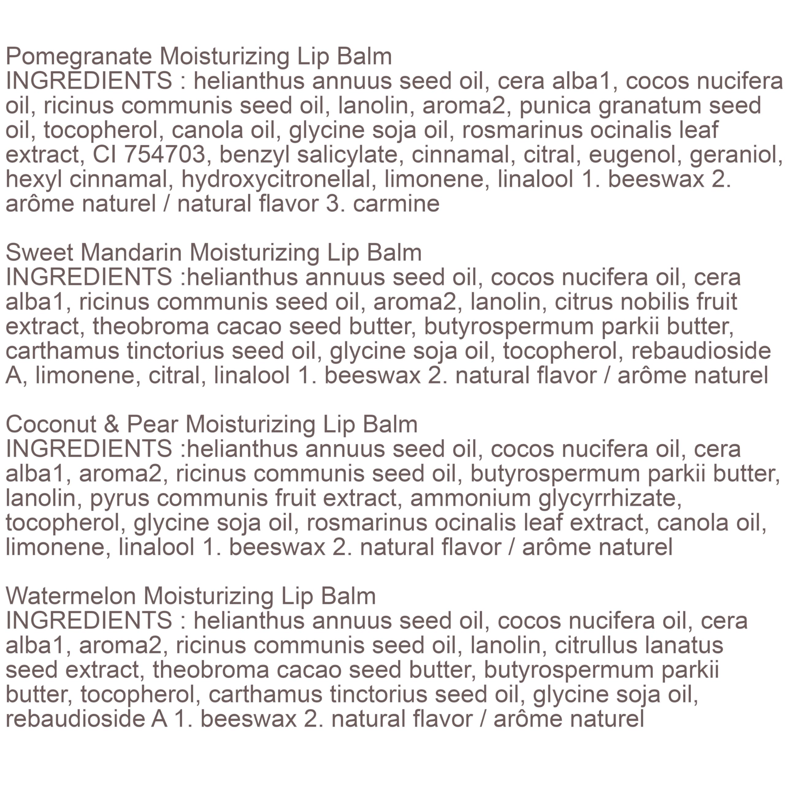 Burt's Bees Gifts, 4 Lip Balm Products, Just Picked Set - Pomegranate, Sweet Mandarin, Coconut Pear & Watermelon (4 Pack)