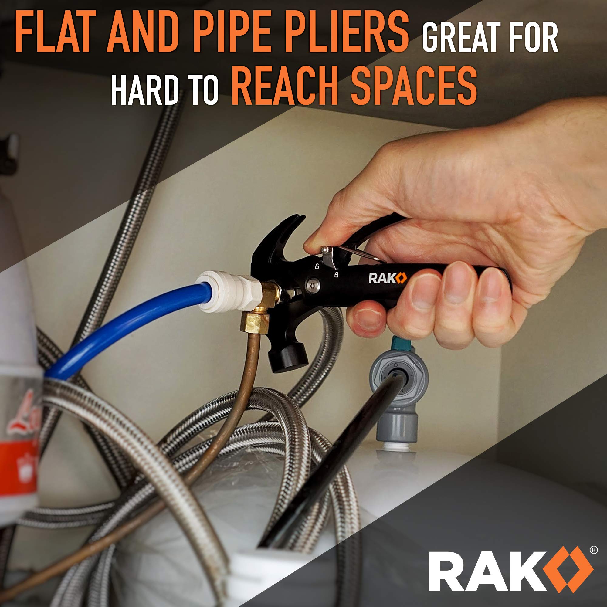 RAK Multitool Hammer - Valentine's Day Gifts For Men - Compact DIY Survival Multi Tool W/Screwdriver, Pliers, Bottle Key, Knife, Saw and More - Backpacking Gear & Camping Accessories