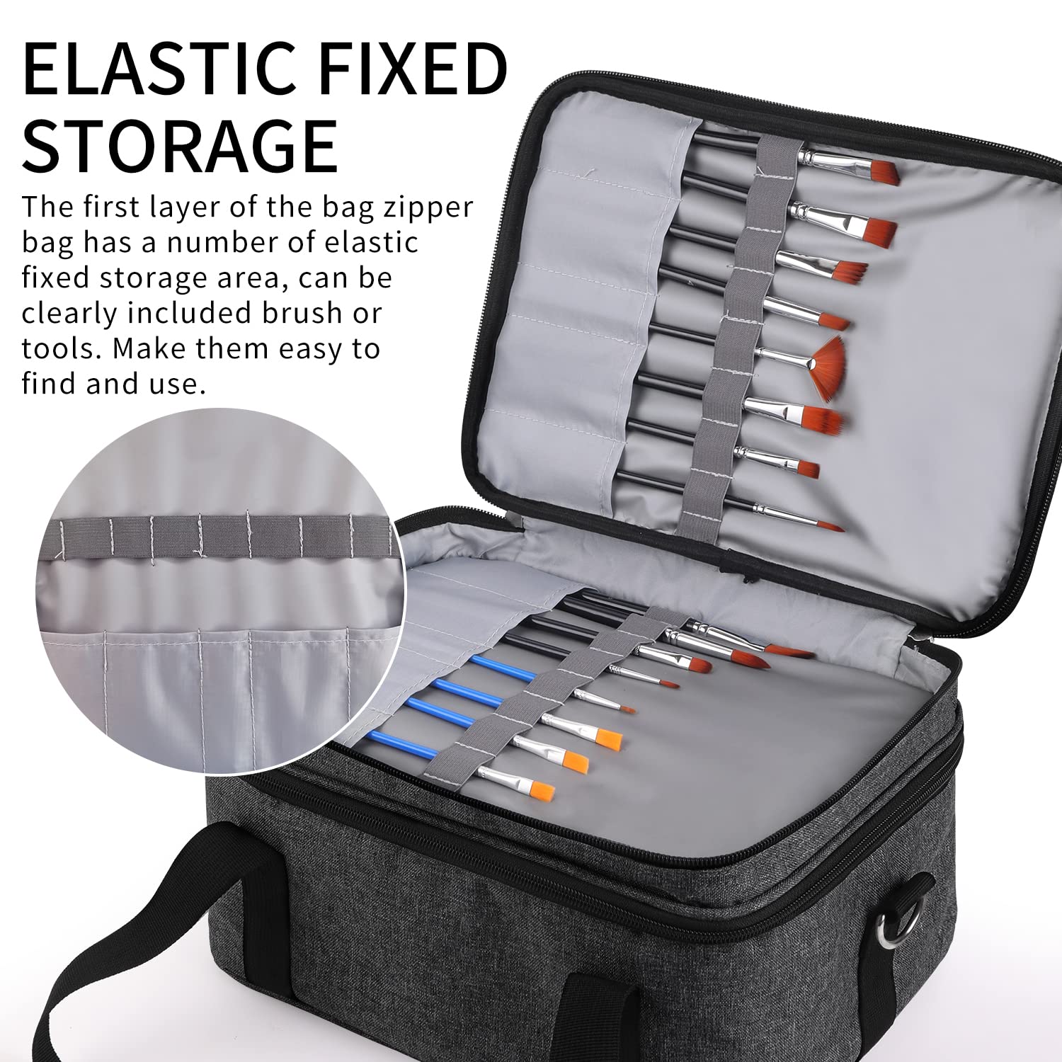 ALTLLEN Acrylic Paint Organizer Paint Brush Holder Art Storage Case for Acrylic Paint Carry Case Craft Paint Storage Paint Containers with Lids Art/Craft Supplies Storage Tote Bag