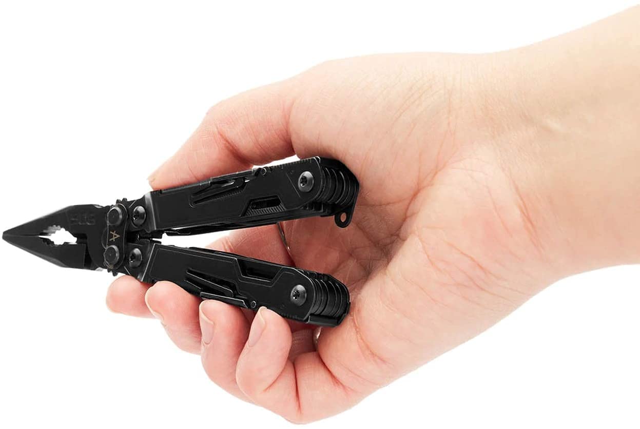 SOG PowerPint Mini Multi-Tool-Utility Tool with Compound Leverage Smooth Open, 18 Lightweight Specialty Tools, Stainless Steel Blade-Black (PP1002-CP)