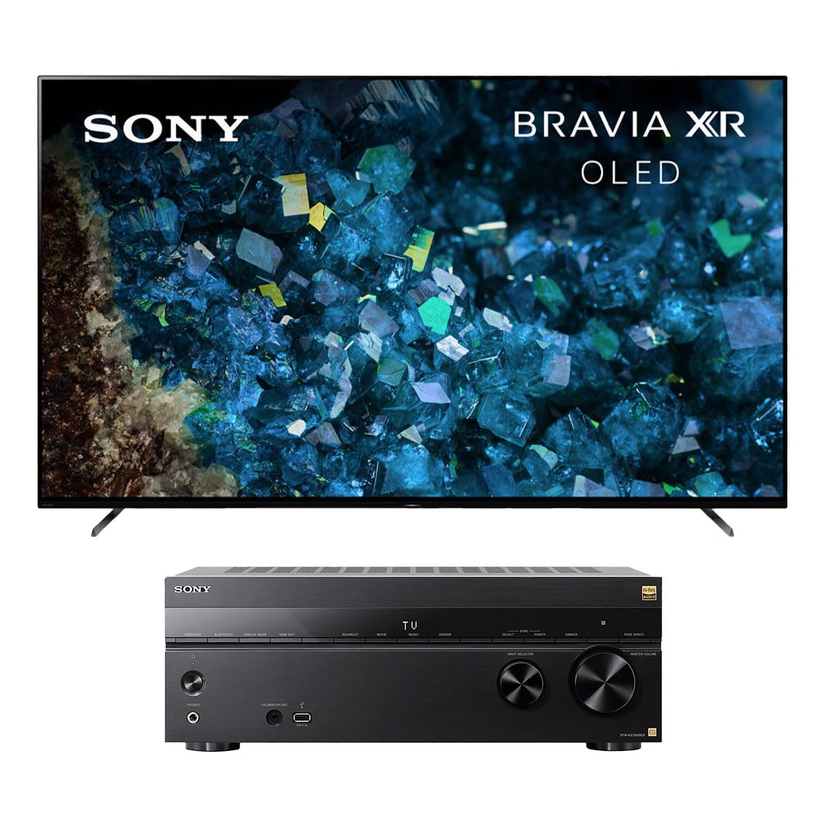 Sony XR55A80L BRAVIA XR 55" Class A80L OLED 4K HDR Google TV (2023) with STR-AZ1000ES 7.2 Channel 8K Home Theater AV Receiver