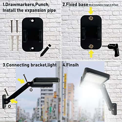 AOSANT 2 Pack Solar Lights Outdoor, 128 LED Super Bright Lamp, Wireless Waterproof Solar Flood Light, Security Motion Sensor Wall Light for Deck, Fence, Patio, Front Door, Garden, Yard, Shed, Path