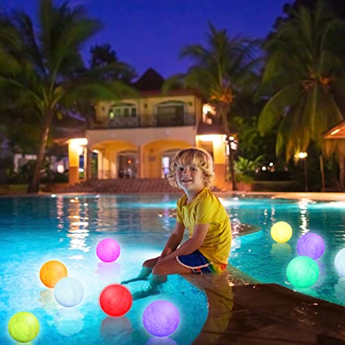 18 Pcs Floating Pool Lights, 3 Inch LED Glow Pool Ball Lights with 3 Timing Remote Waterproof Light up Pool Float Hot Tub Bathtub Night Lights for Pond Fountain Garden Lawn Pool Accessory Party Decor
