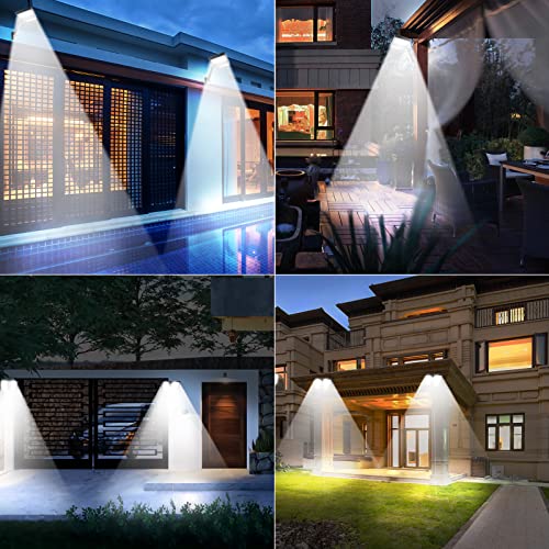 AOSANT 2 Pack Solar Lights Outdoor, 128 LED Super Bright Lamp, Wireless Waterproof Solar Flood Light, Security Motion Sensor Wall Light for Deck, Fence, Patio, Front Door, Garden, Yard, Shed, Path