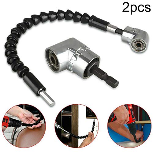 Drill Bit Holder, Flexible Drill Bit Extension with Screw,105°Right Angle Drill Adapter, 1/4 3/8 1/2" Universal Socket Adapter Set, Flexible Shaf Set Hand Tools Set (8PCS)