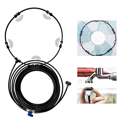 Leefasy Outdoor Fan Misting Kit Water Mister Spray for Cooling for Garden Patio Connects to Any Outdoor Fan