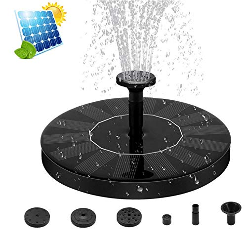 Lheng Solar Powered Fountain Pump, Solar Birdbath Fountain, 7V/1.4W Free Standing Floating Birdbath Water Pumps for Garden, Patio, Pond and PoolIdeal